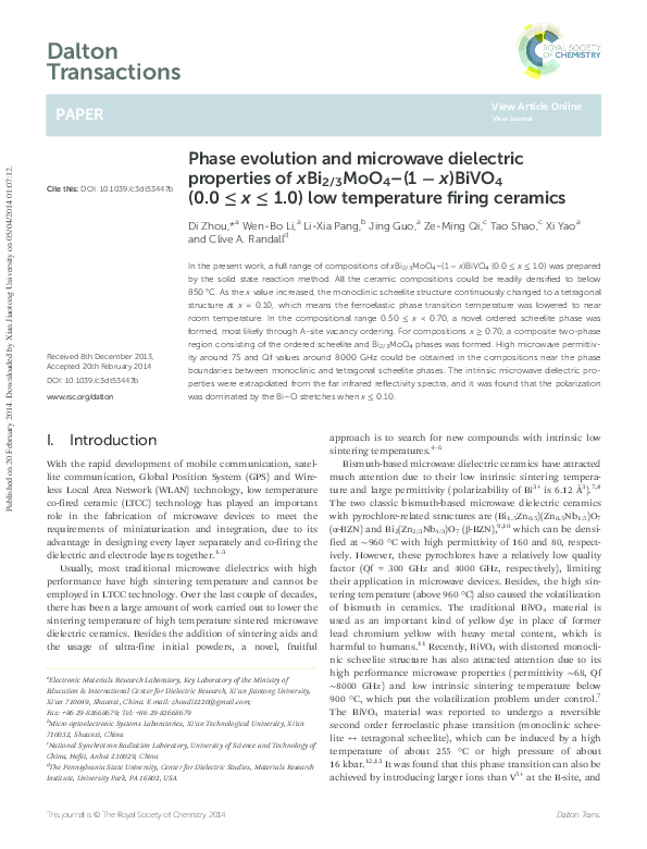 Pdf Phase Evolution And Microwave Dielectric Properties Of Mgo B2o3 Sio2 Based Glass Ceramics
