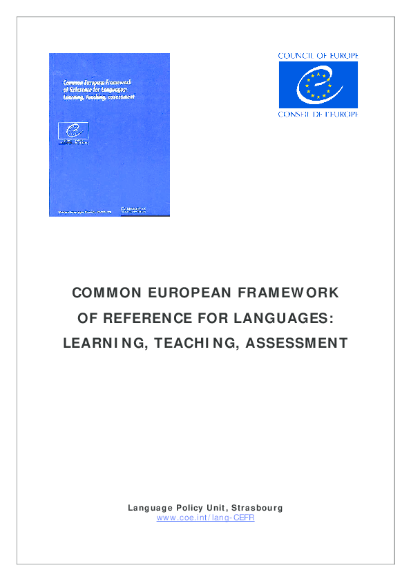 (PDF) COMMON EUROPEAN FRAMEWORK OF REFERENCE FOR LANGUAGES: LEARNING ...