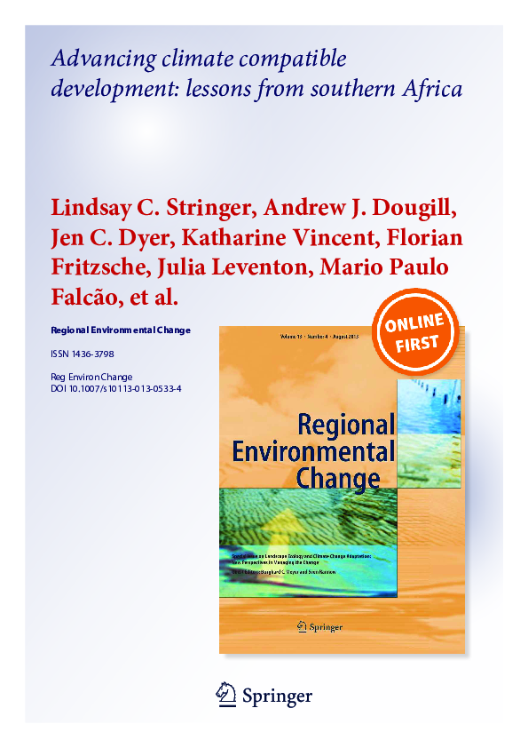 (PDF) Advancing climate compatible development: lessons from southern ...