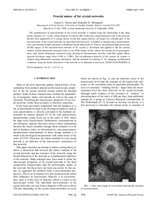 (PDF) Fractal nature of fat crystal networks
