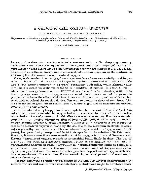 (PDF) A galvanic cell oxygen analyzer