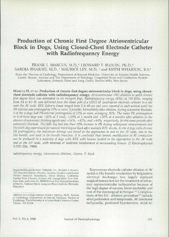 (PDF) Production of Chronic First Degree Atrioventricular Block in Dogs ...