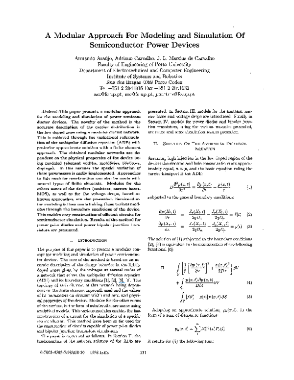 (PDF) A modular approach for modeling and simulation of semiconductor power devices