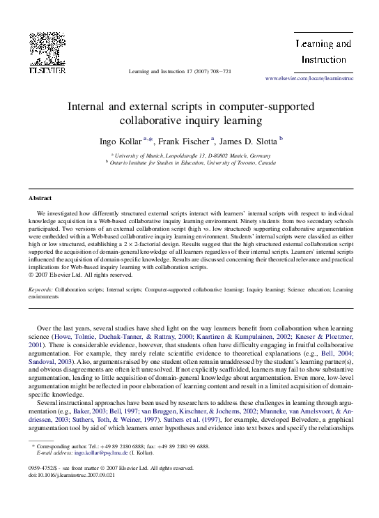 (PDF) Internal and external scripts in computer-supported collaborative ...