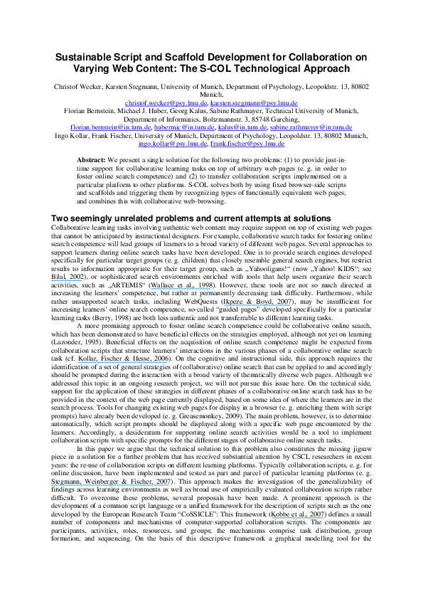 (PDF) Sustainable script and scaffold development for collaboration on varying web content