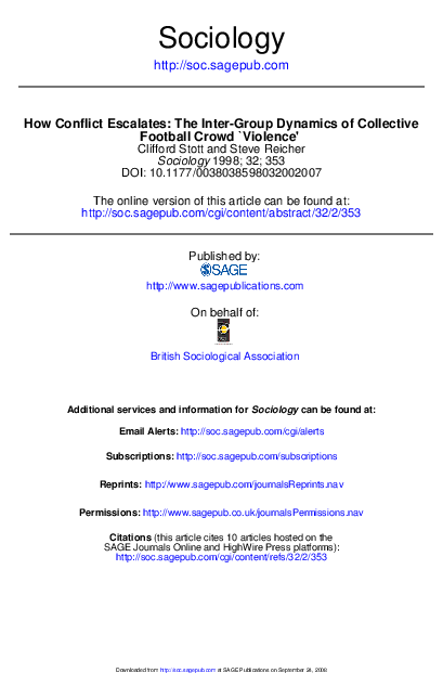 (PDF) How conflict escalates: The inter-group dynamics of collective ...