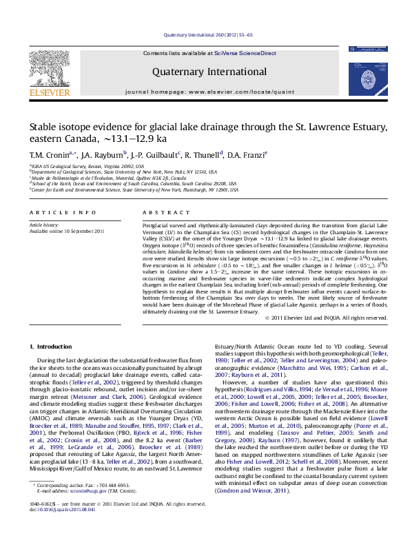 (PDF) Cronin et al 2012 Quaternary International