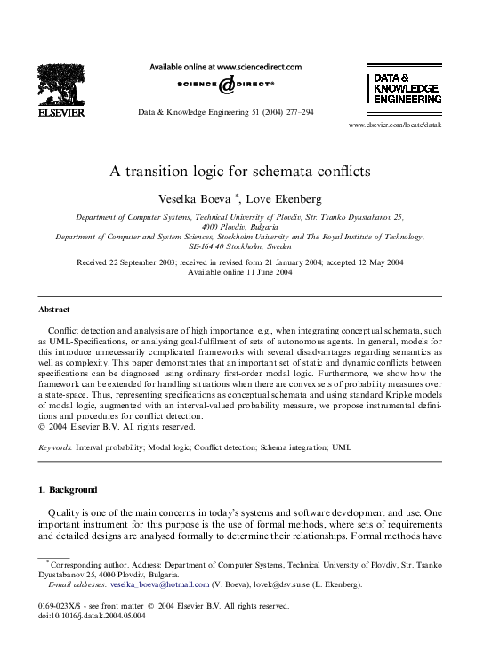 (PDF) A transition logic for schemata conflicts