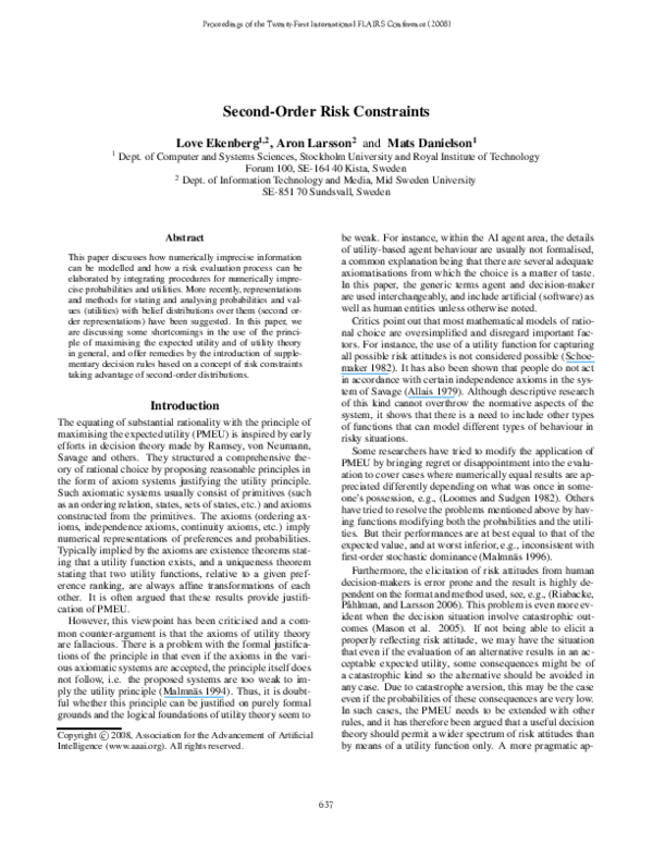 (PDF) Second-Order Risk Constraints