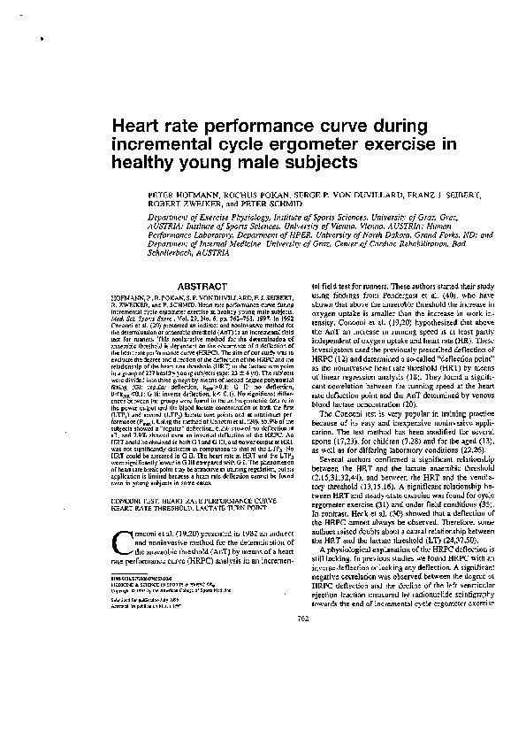 (PDF) Heart rate performance curve during incremental cycle ergometer ...