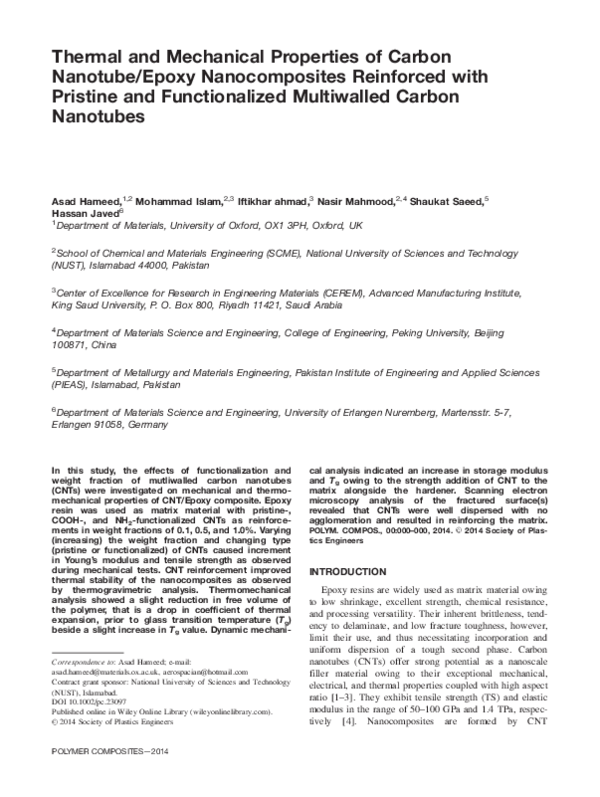 (PDF) Magnetically processed carbon nanotube/epoxy nanocomposites ...