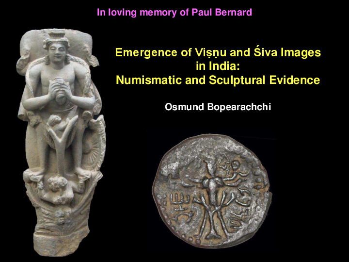 Emergence of Viṣṇu and Śiva Images in India: Numismatic and Sculptural ...