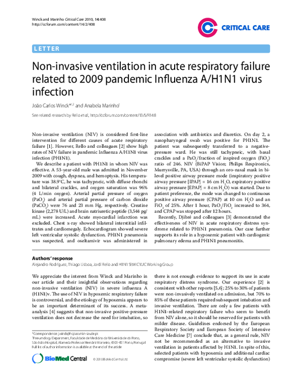 (PDF) Noninvasive ventilation in acute respiratory failure— A meta ...