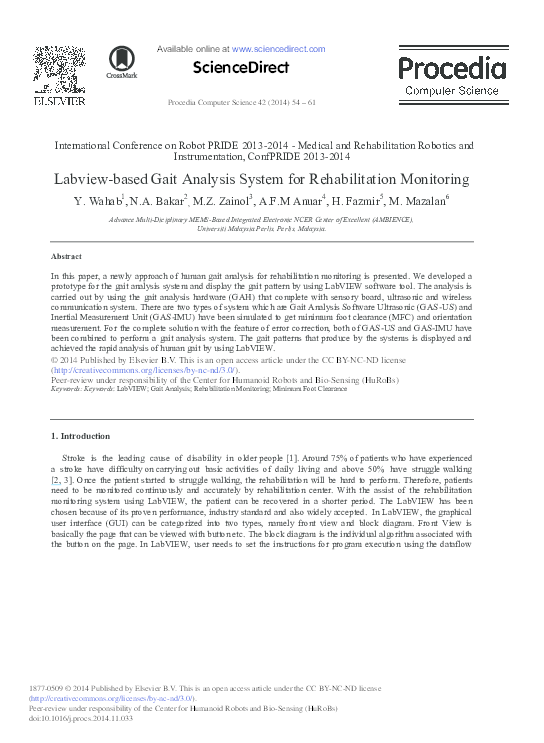 (PDF) Labview-based Gait Analysis System for Rehabilitation Monitoring