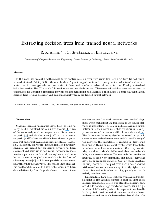 Pdf Extracting Decision Trees From Trained Neural Networks