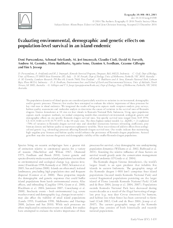 (PDF) Evaluating environmental, demographic and genetic effects on ...