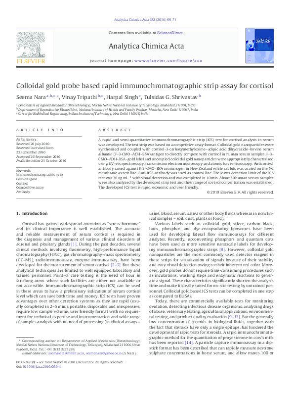 (PDF) Colloidal gold probe based rapid immunochromatographic strip ...