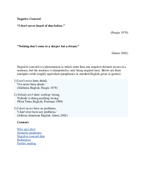 (DOC) Negative concord