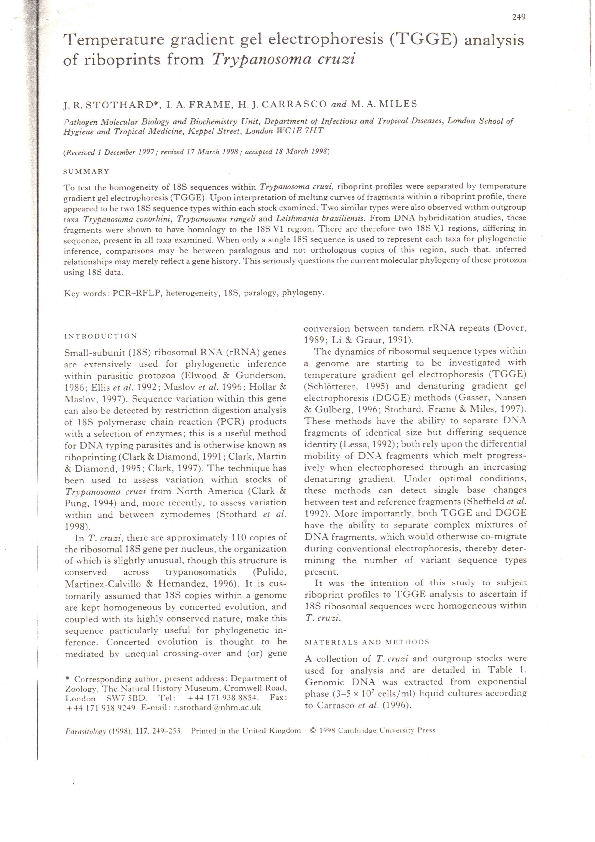 (PDF) Temperature gradient gel electrophoresis (TGGE) analysis of ...