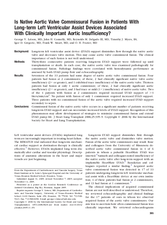 (PDF) Open and closed valve commissural fusion after biventricular ...