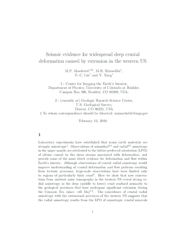 (PDF) Seismic evidence for widespread western-US deep-crustal ...