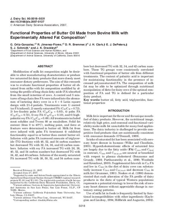 (PDF) Functional properties of butter oil made from bovine milk with ...