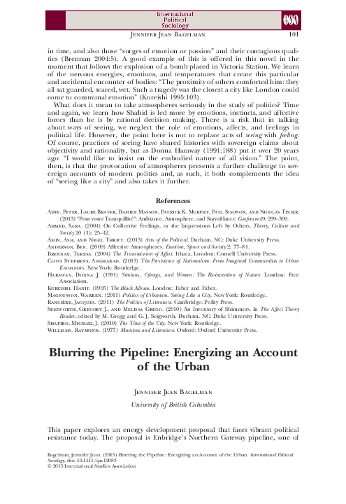 (PDF) Blurring the Pipeline: Energizing an Account of the Urban ...