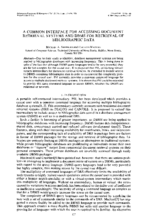 (PDF) A common interface for accessing document retrieval systems and ...
