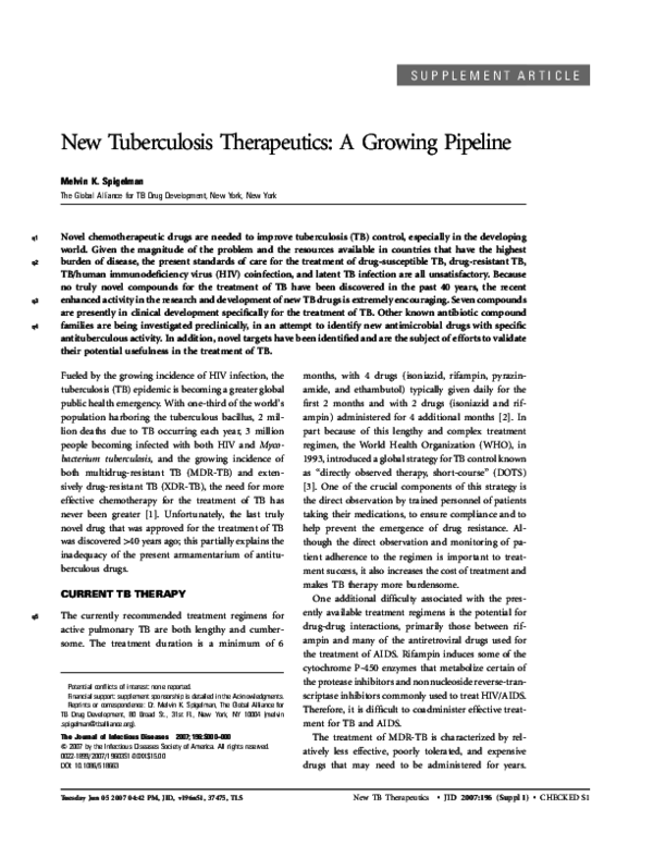 (PDF) Current development and future prospects in chemotherapy of ...