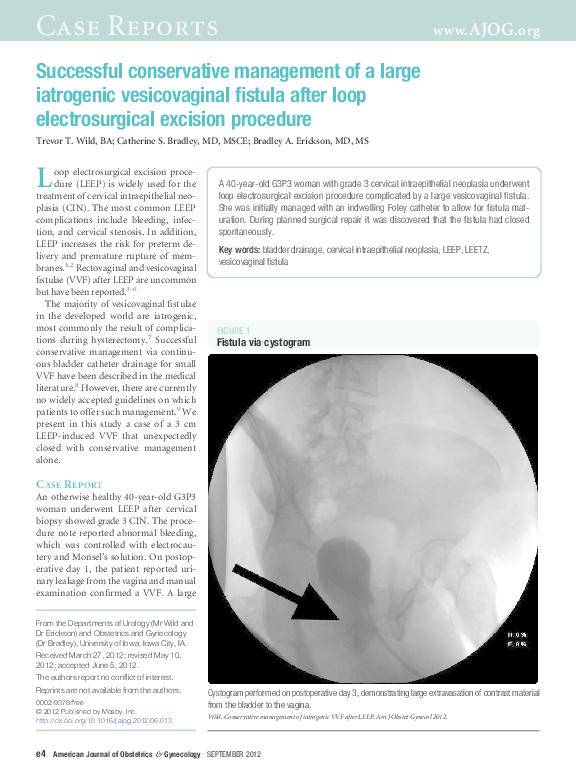 (PDF) Successful conservative management of a large iatrogenic ...