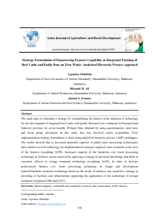 (PDF) Strategy Formulation of Empowering Farmers Capability at ...
