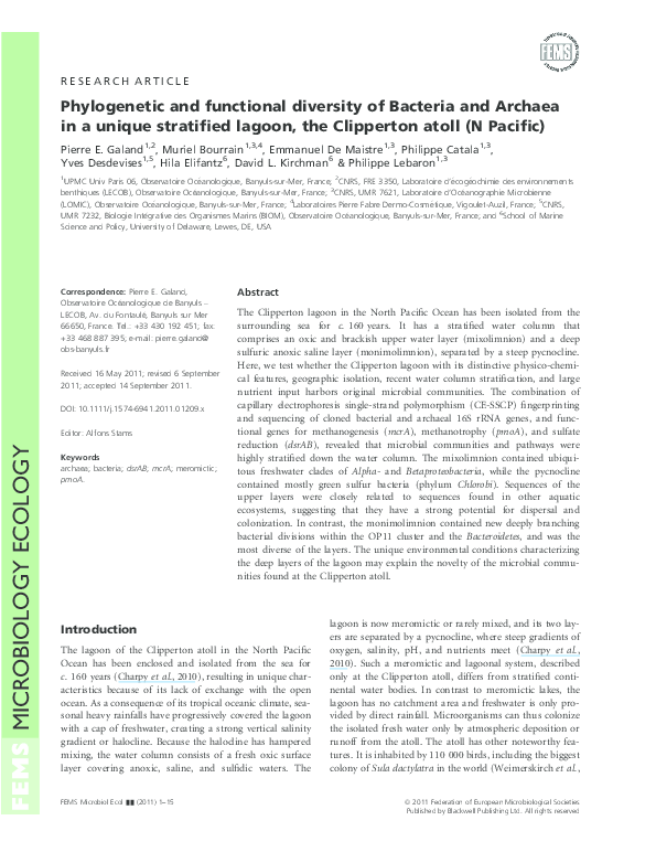 (PDF) Phylogenetic and functional diversity of bacterioplankton during ...