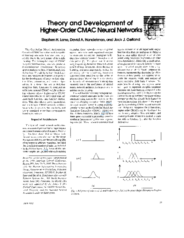 (PDF) Theory and development of higher-order CMAC neural networks