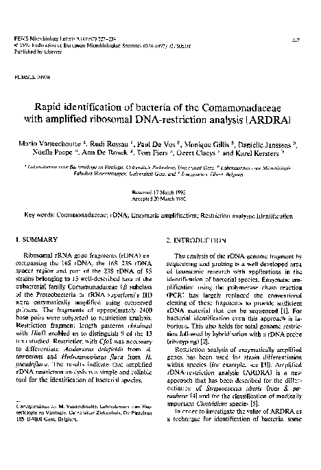 (PDF) Rapid identification of bacteria of the Comamonadaceae with ...