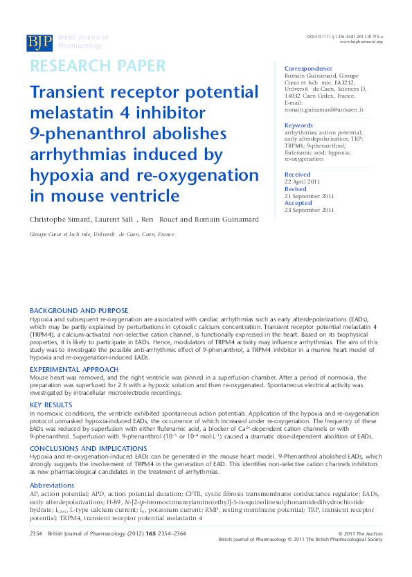 (PDF) Transient receptor potential melastatin 4 inhibitor 9-phenanthrol ...