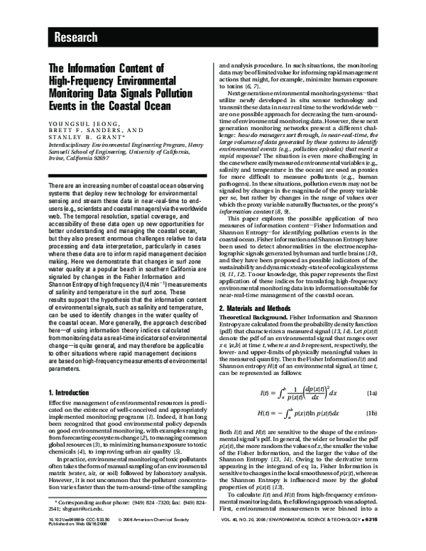 (PDF) The Information Content of High-Frequency Environmental ...