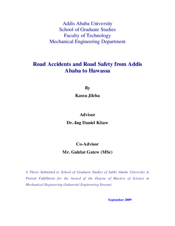 (PDF) Road accidents and Road safety