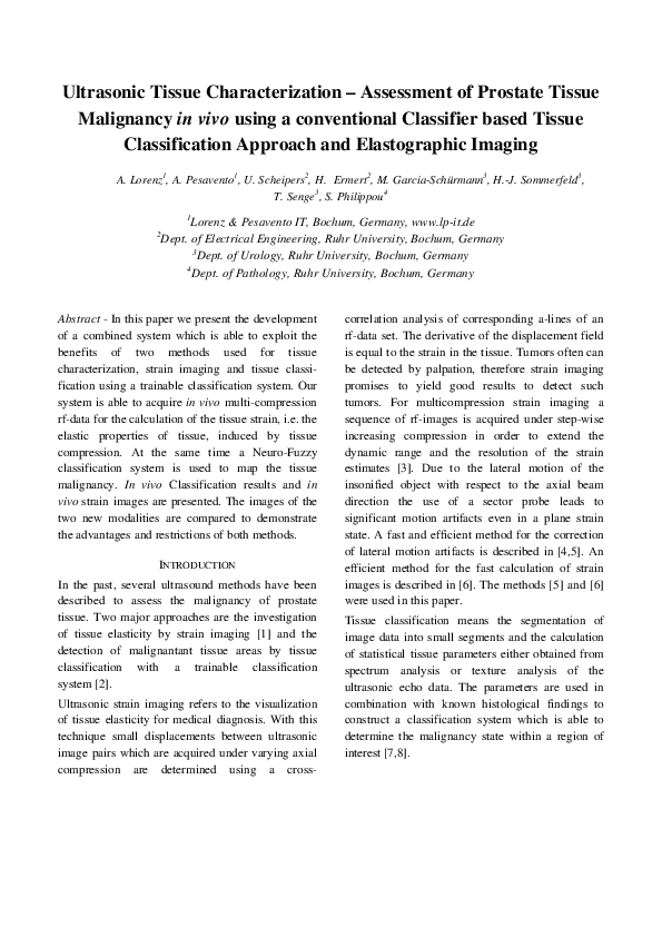 (PDF) Ultrasonic tissue characterization-assessment of prostate tissue ...