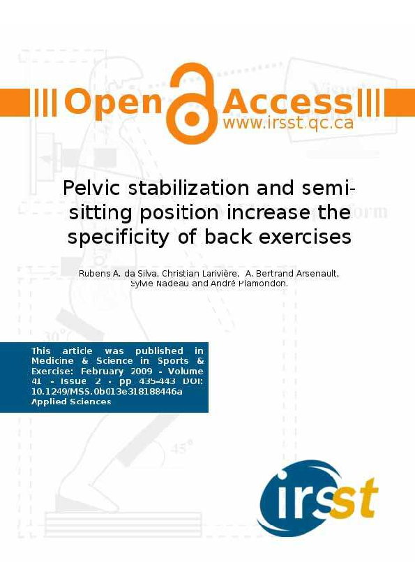 (PDF) Pelvic stabilization and semisitting position increase the ...