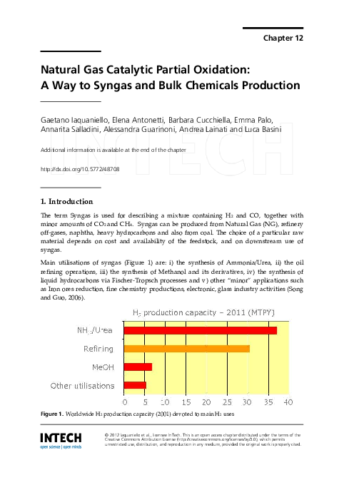 (PDF) Natural Gas Catalytic Partial Oxidation: A Way to Syngas and Bulk ...