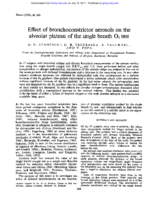 (PDF) Effect of bronchoconstrictor aerosols on the alveolar plateau of ...