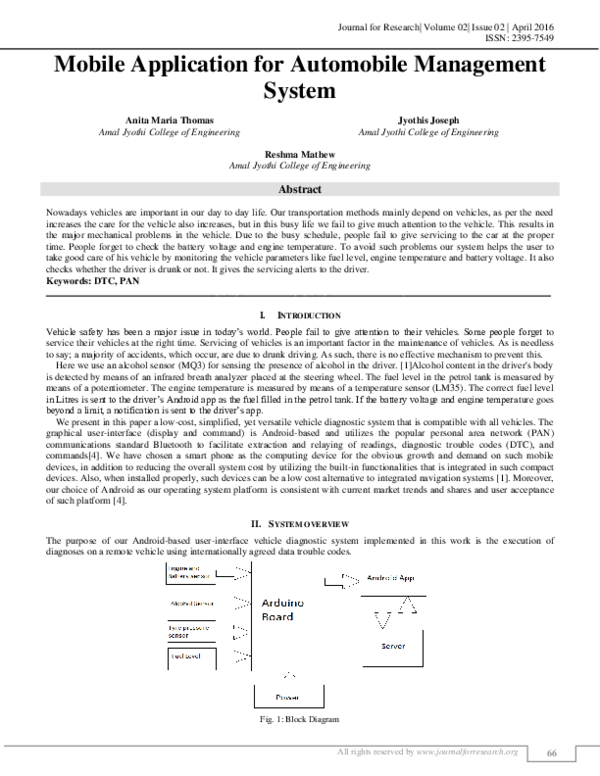 (PDF) Mobile Application for Automobile Management System