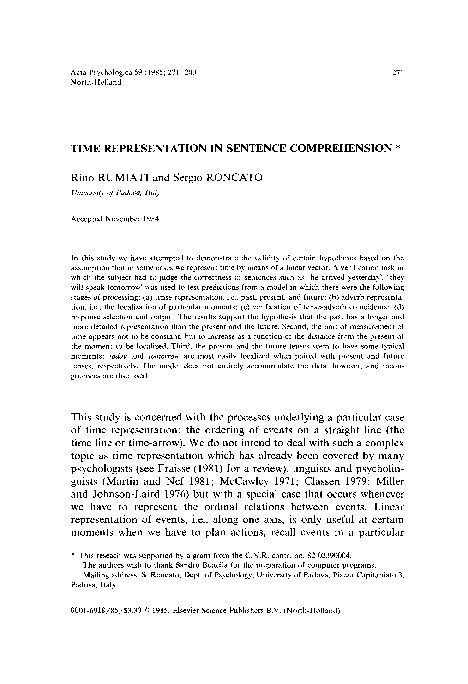 (PDF) Time representation in sentence comprehension