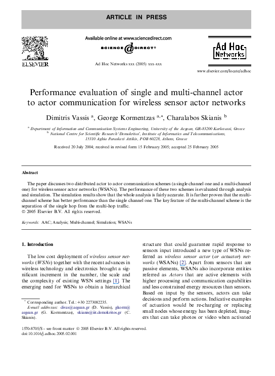(PDF) Performance evaluation of single and multi-channel actor to actor communication for ...