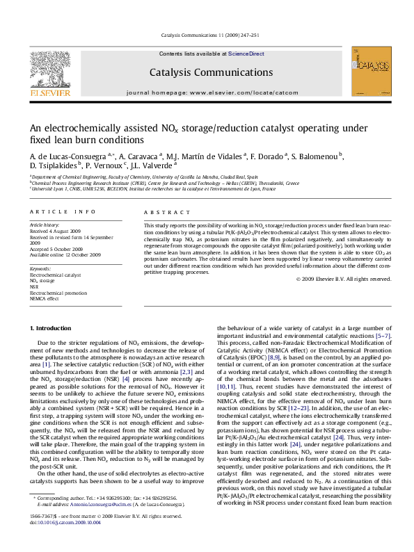 (PDF) An electrochemically assisted NOx storage/reduction catalyst ...