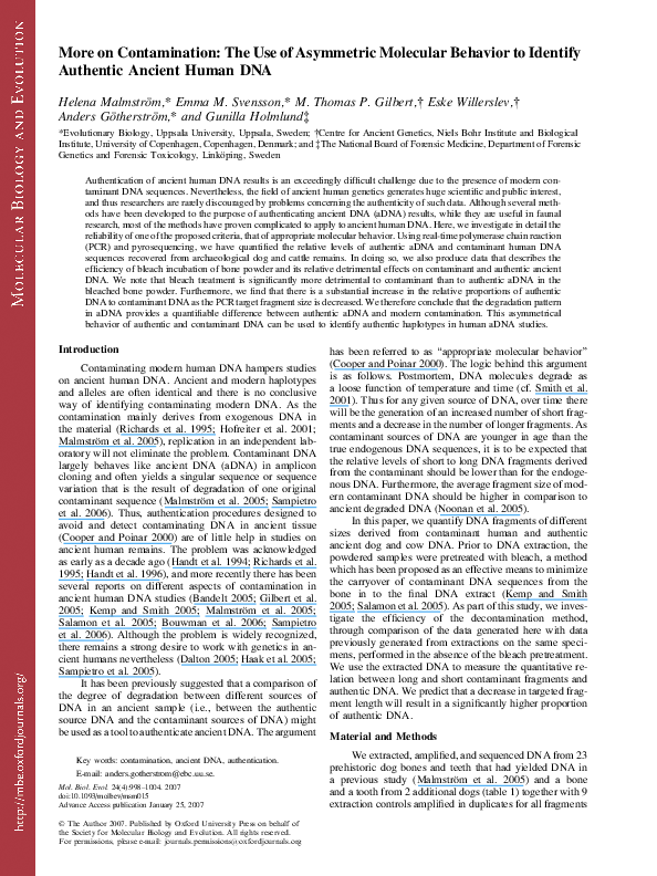(PDF) More on Contamination: The Use of Asymmetric Molecular Behavior ...
