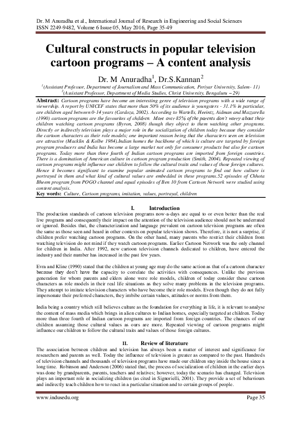 (PDF) Cultural constructs in popular television cartoon programs – A ...