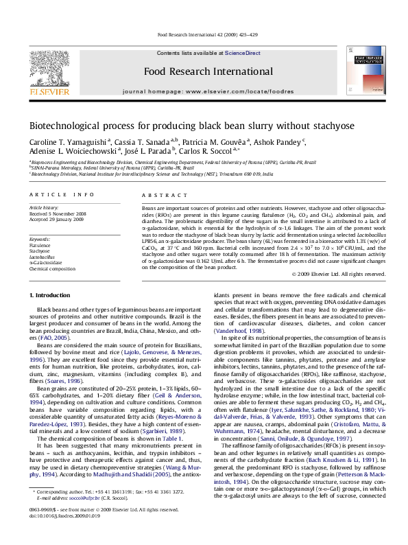 (PDF) Biotechnological process for producing black bean slurry without ...