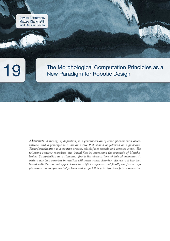 (PDF) The Morphological Computation Principles as a New Paradigm for ...