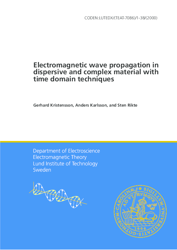 Pdf Electromagnetic Wave Propagation In Dispersive And Complex Material With Time Domain